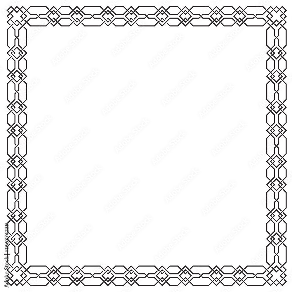 Geometric, Arabic square framework, interlaced lines. For page ...