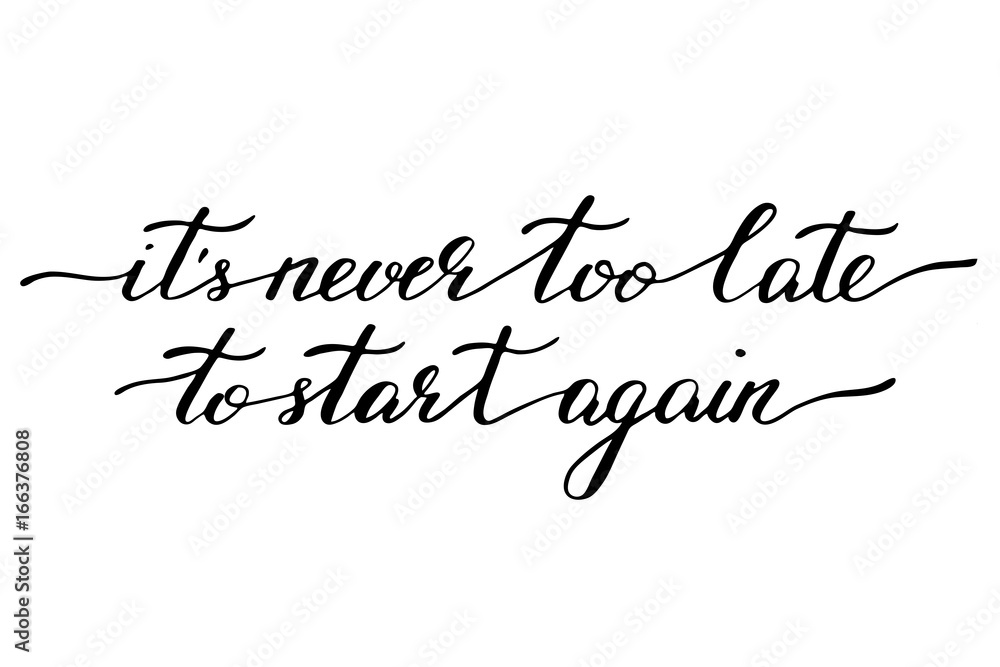 Phrases motivational quotes handwriting calligraphy vector it's never ...