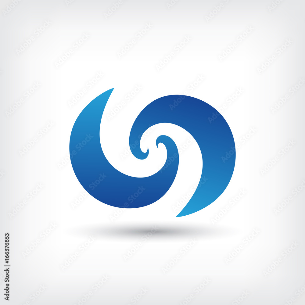 curve vector logo design template, wave icon, spiral sign, twist symbol ...