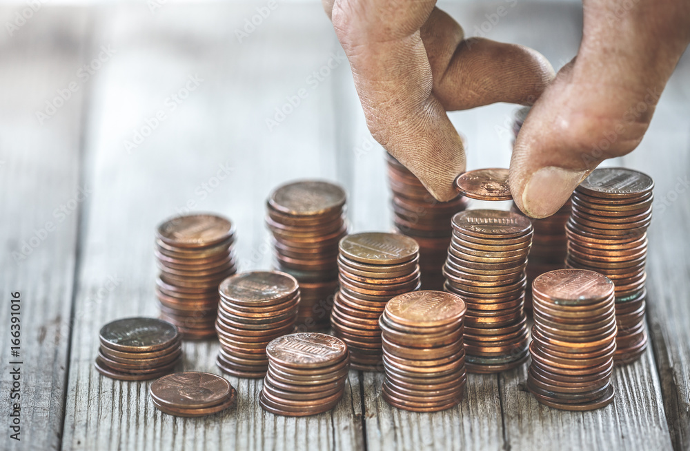 Dirty Hand Counting Coins Stock Photo | Adobe Stock