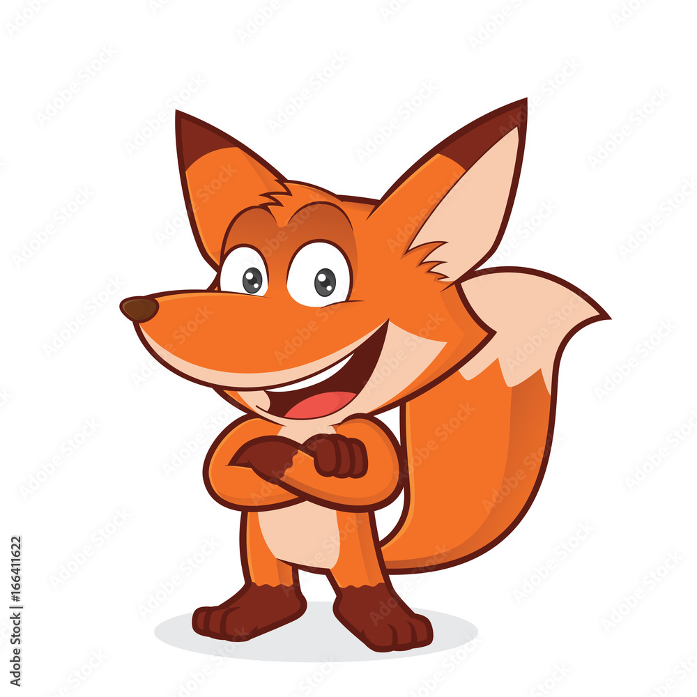Fox with folded hands Stock Vector | Adobe Stock
