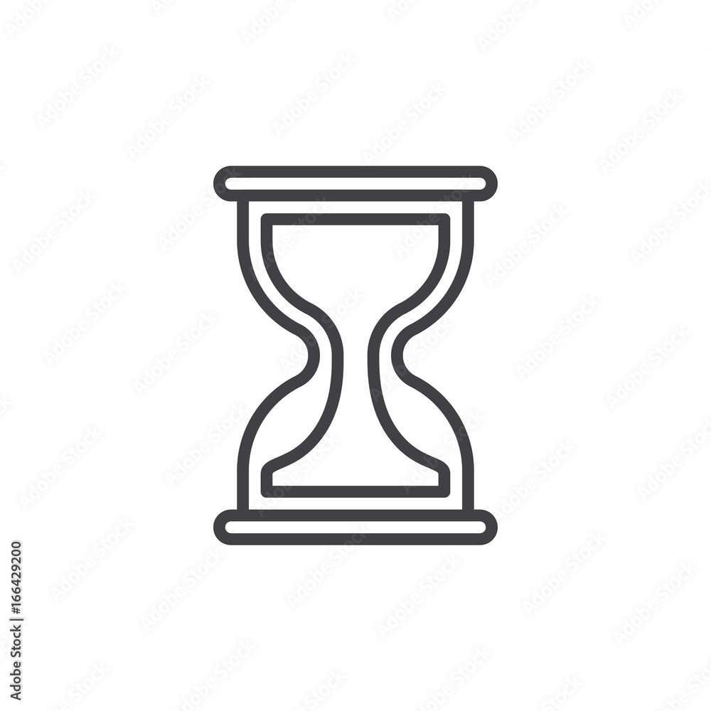 Hourglass line icon, outline vector sign, linear style pictogram ...