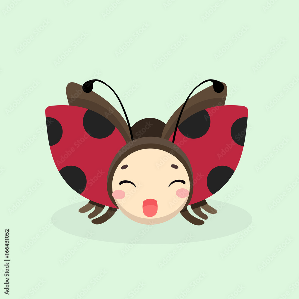 Cute Ladybug vector illustration in flat style. Stock Vector | Adobe Stock