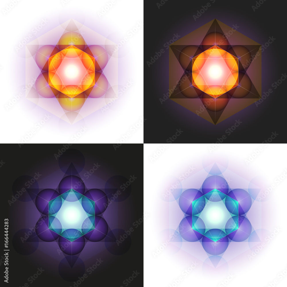 Set of mandalas based on Metatron's cube - sacred geometry figure ...
