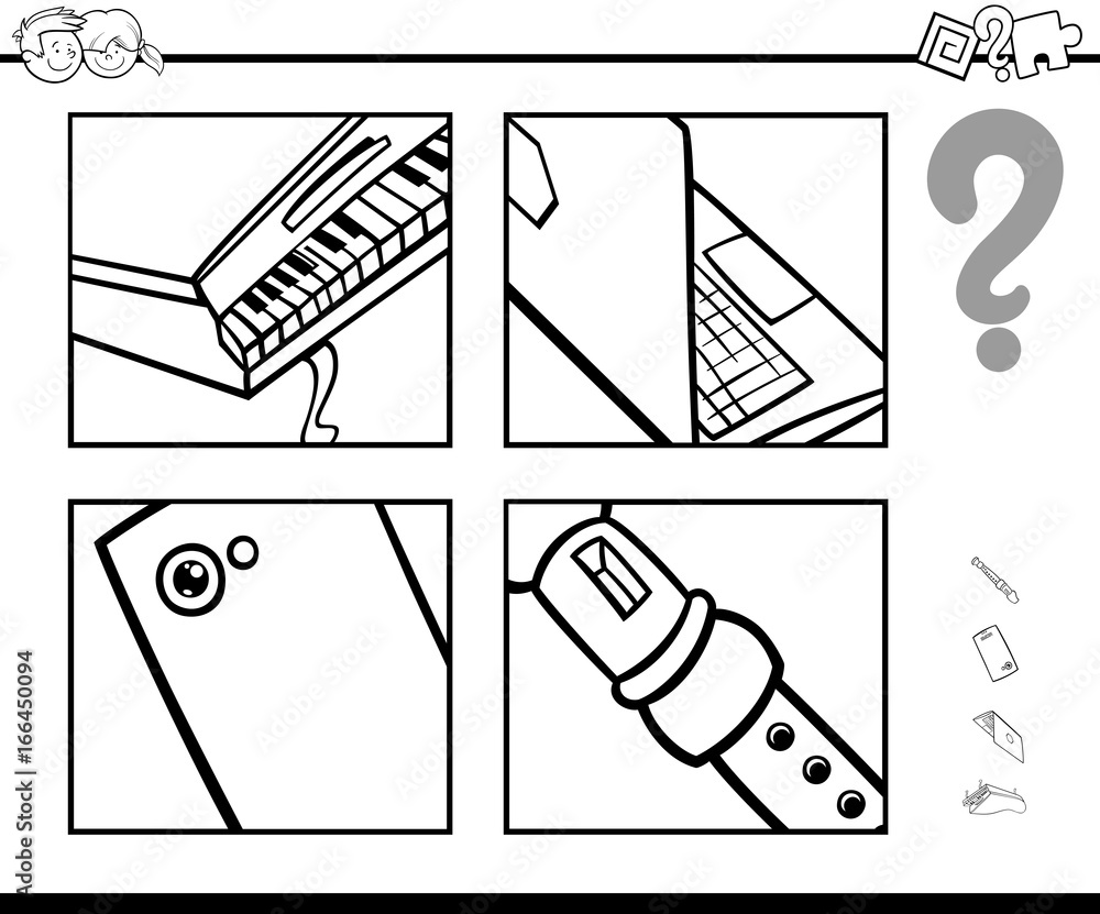 guess objects game for coloring Stock Vector | Adobe Stock