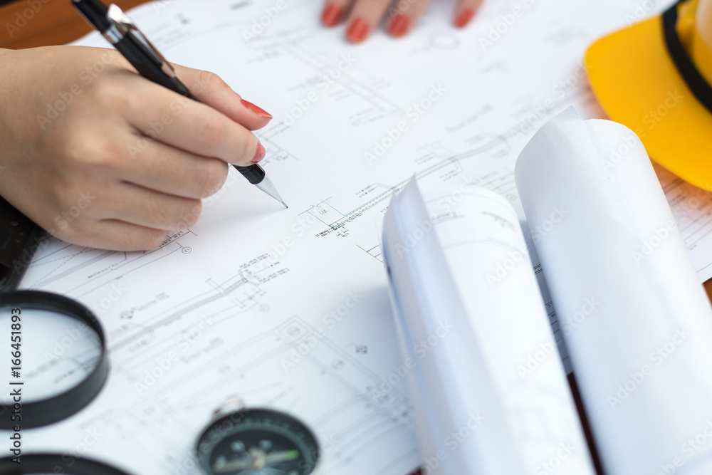 engineering diagram blueprint paper drafting project sketch ...