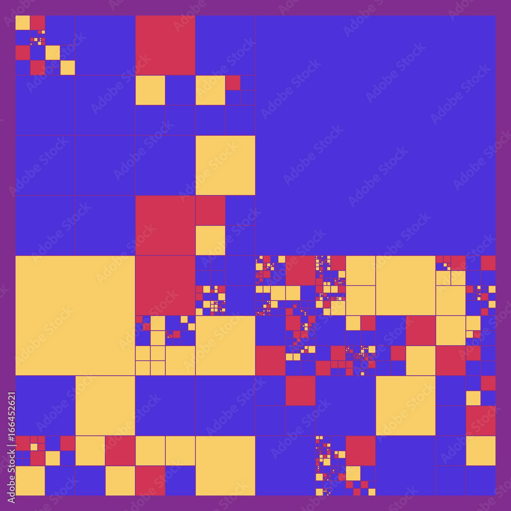 Subdivided squares grid system. Randomly sized polygons with fixed ...