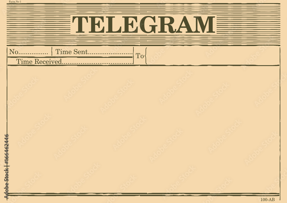 Blank telegram form. Flat vector. Stock Vector | Adobe Stock