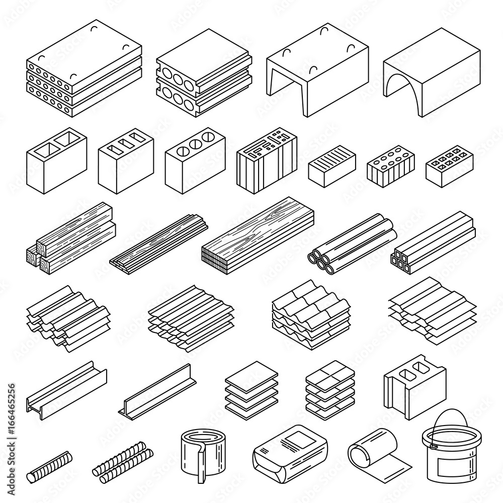 Building Materials Clipart Construction Materials Stock Vector.