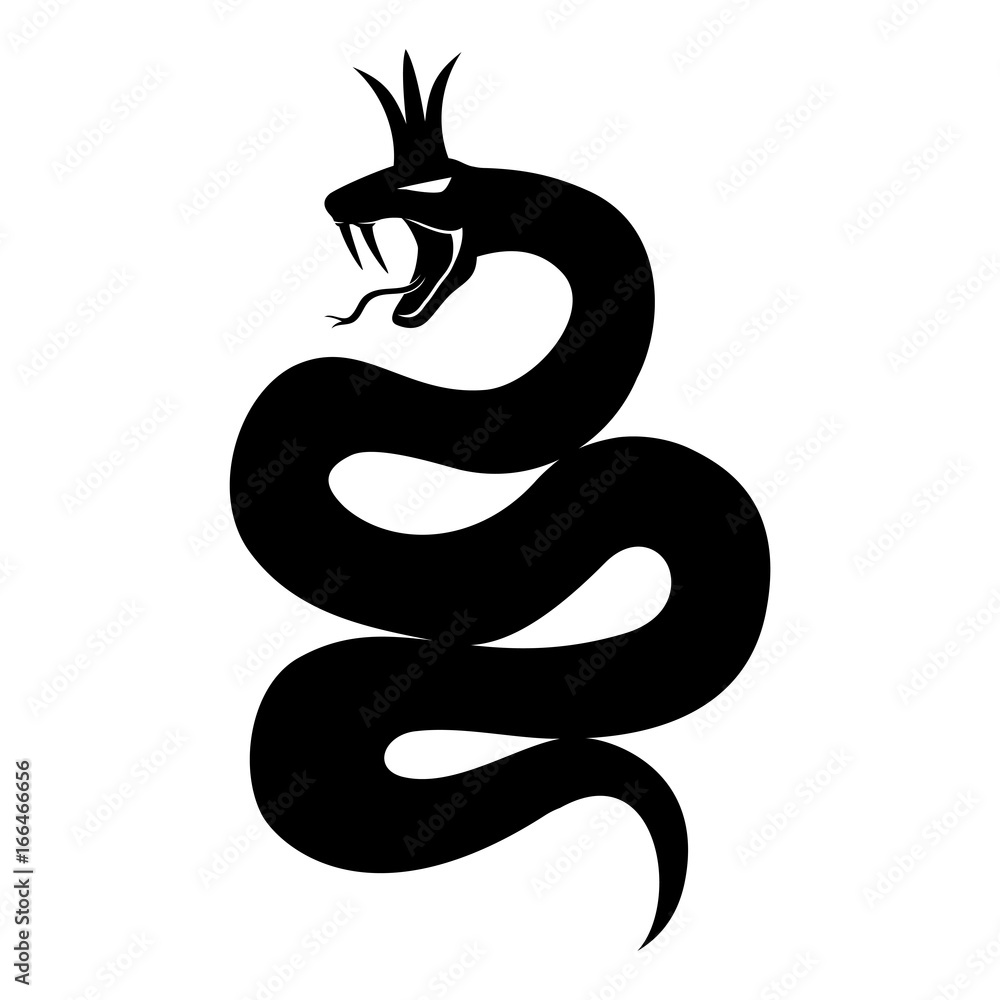 Snake with crown. Stock Vector | Adobe Stock