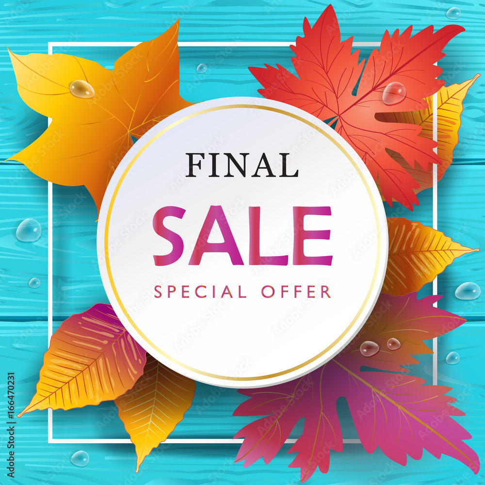 Thanksgiving gift card design. Autumn Sale banner. Autumn orange and ...