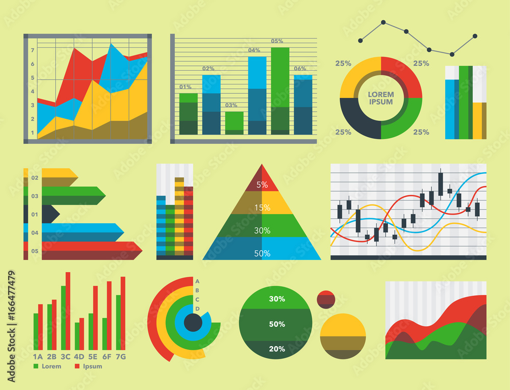 Design diagram chart elements vector illustration of business flow ...