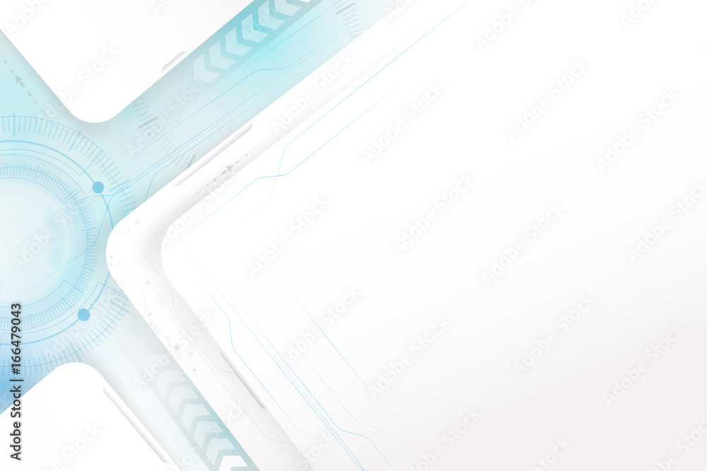 Futuristic Cyber technology blue and white abstract background with ...