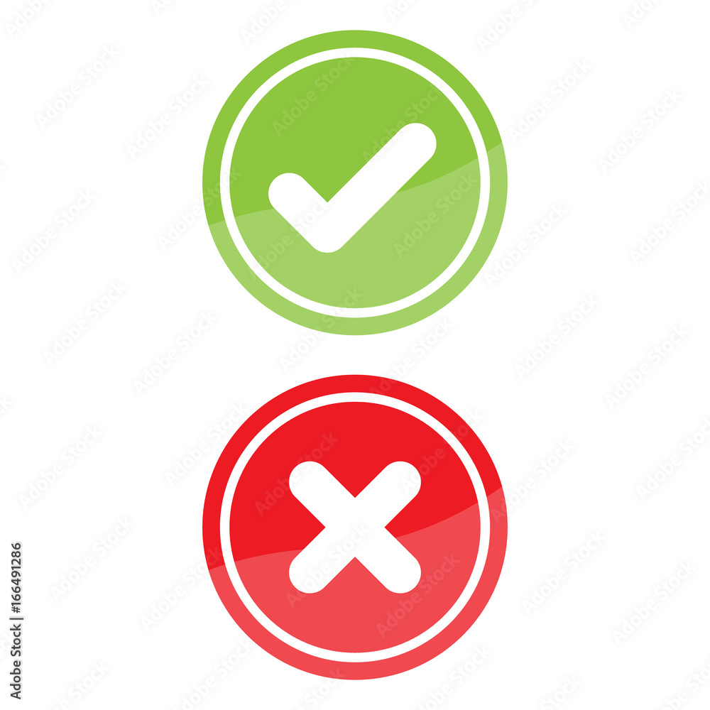 Check mark and X mark Right and Wrong. Vector illustration business ...