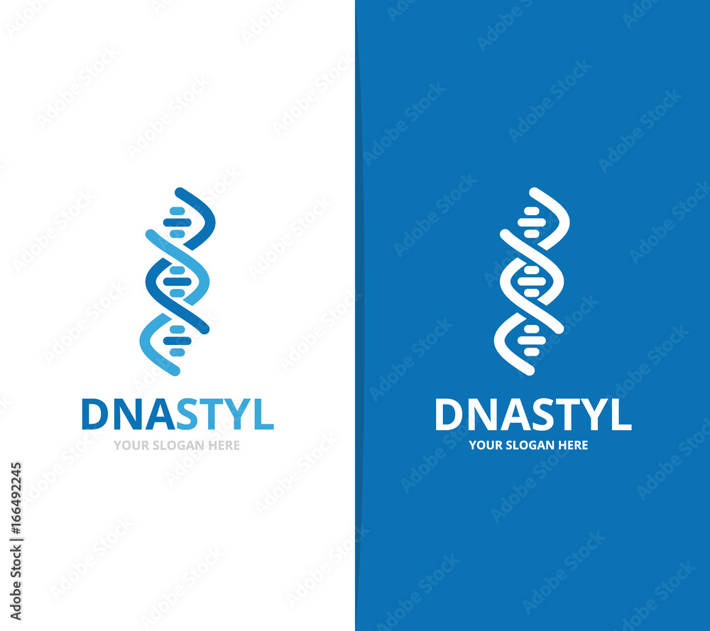 Vector of dna and chromosome logo combination. Gene and helix symbol or ...