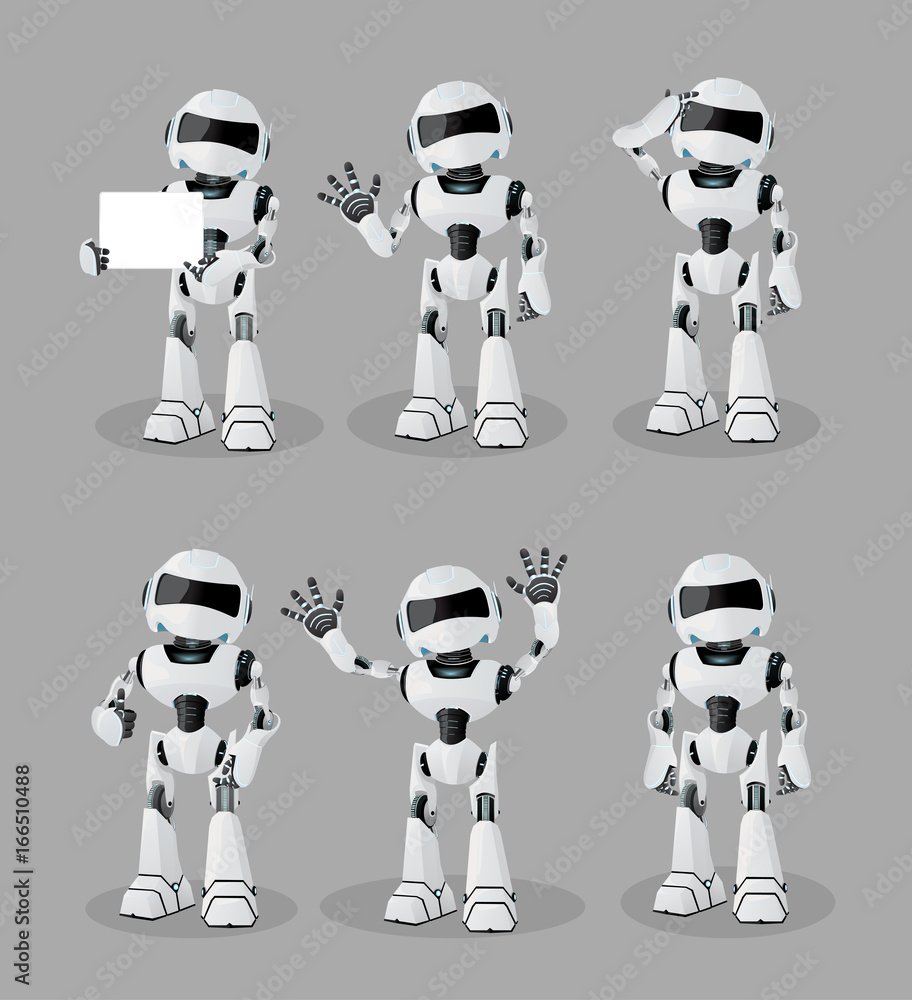 Vector robots, Robots set, realistic robots in vector Stock Vector ...