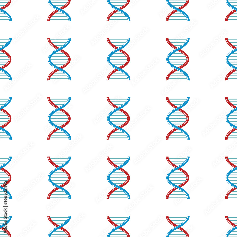DNA seamless pattern in cartoon style isolated on white background ...