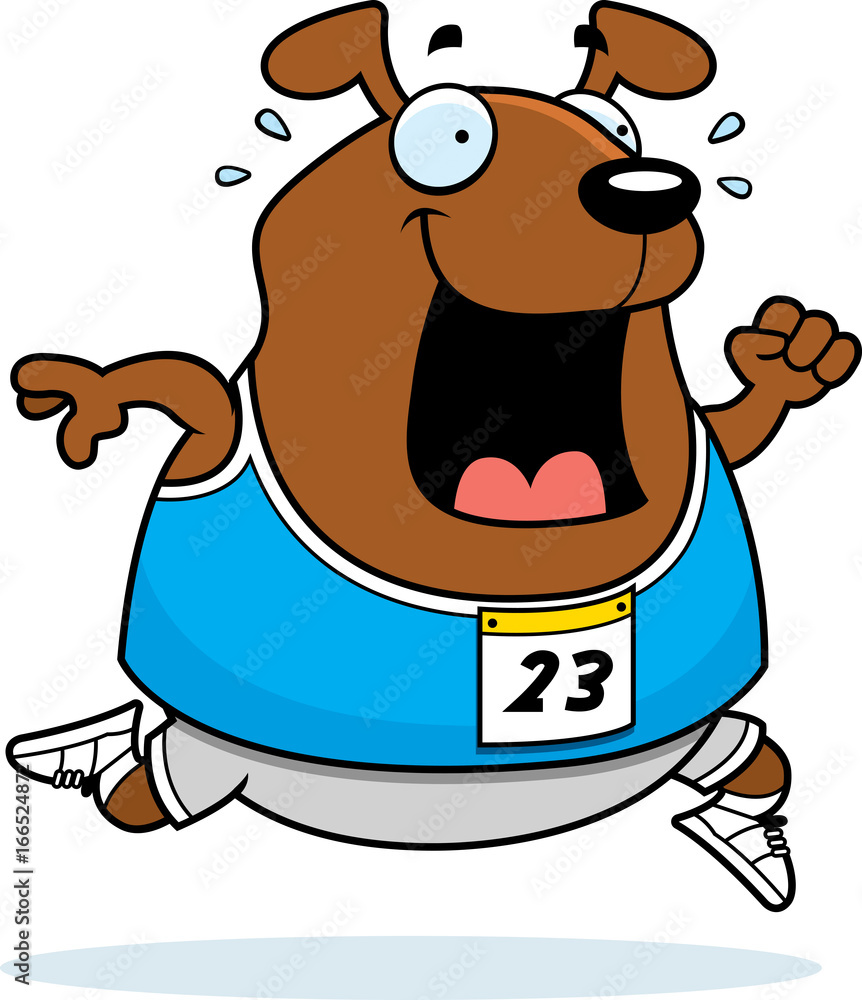 Cartoon Dog Running Race Stock Vector | Adobe Stock