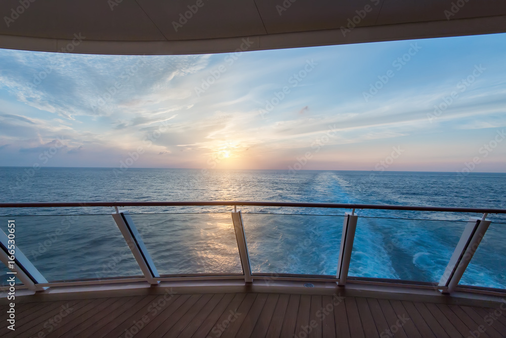 Sea view from cruise ship sailing Stock Photo | Adobe Stock