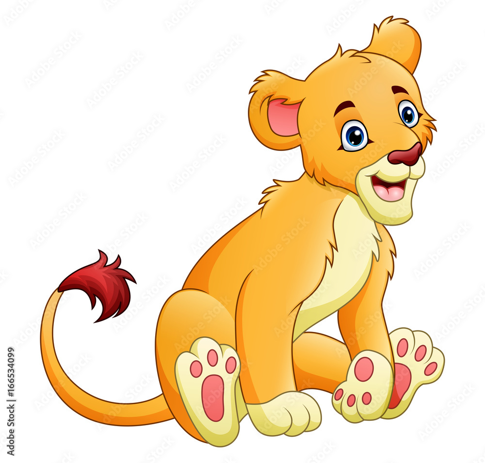 Cartoon lioness isolated on white background Stock Vector | Adobe Stock