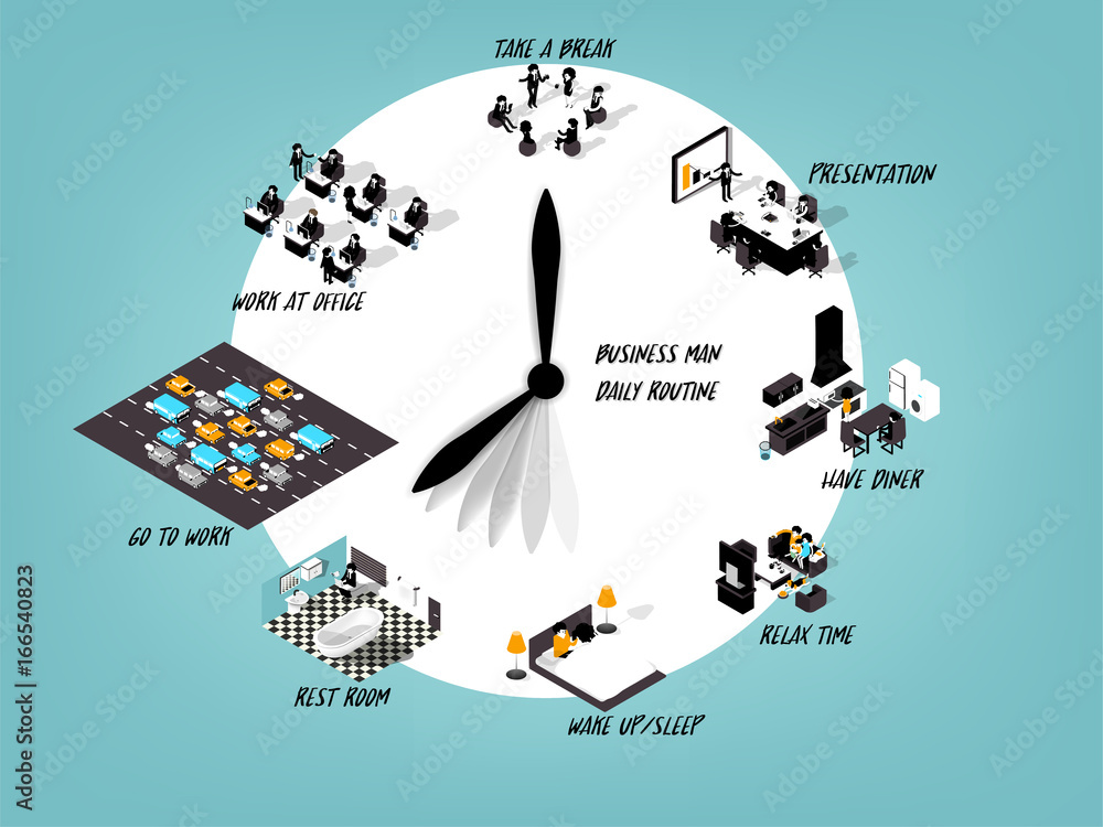 Vecteur Stock illustration design concept of everyday life, daily ...