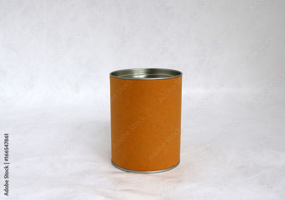 Aluminum can wrap brown paper isolated on white background.(little top ...