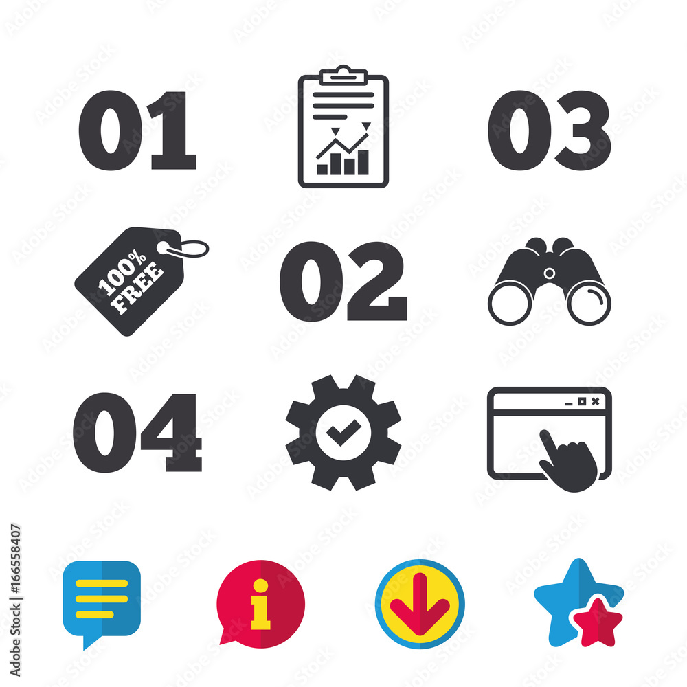Step one, two, three icons. Sequence of options. Stock-Vektorgrafik ...