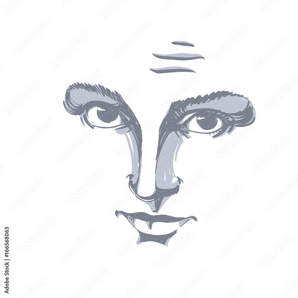 Wrinkled Forehead Drawing