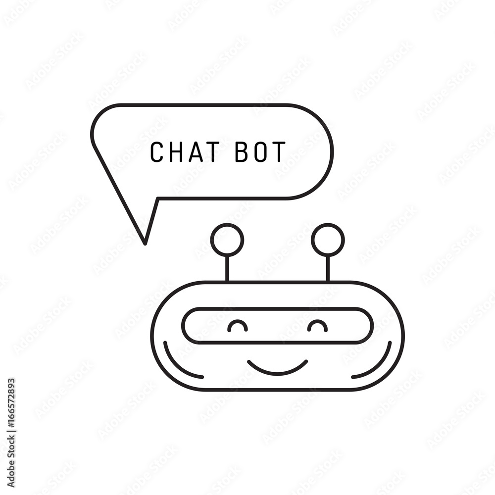 Chatbot avatar icon in a linear fashion for mobile applications ...
