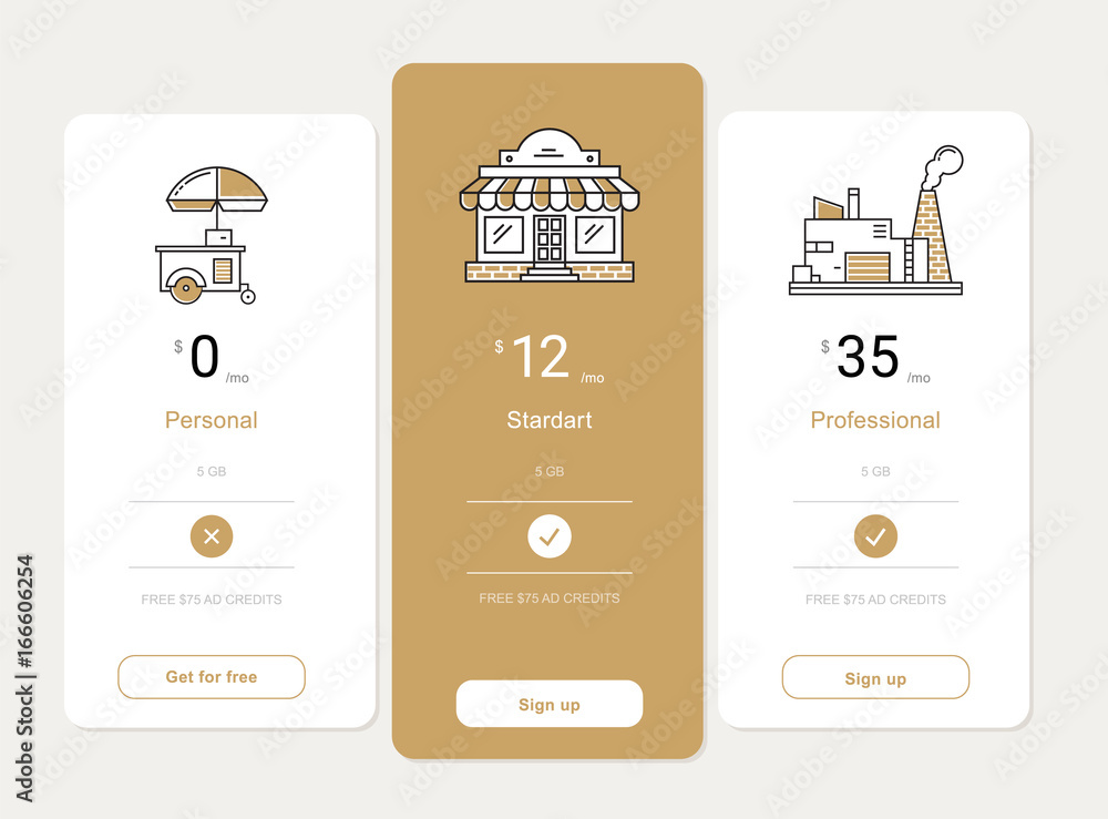 vector price table template design Stock Vector | Adobe Stock