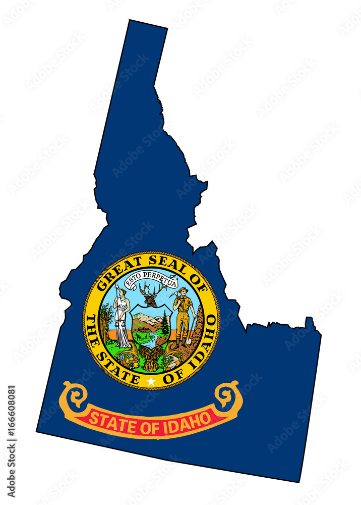 Idaho State Outline Map and Flag Stock Vector | Adobe Stock