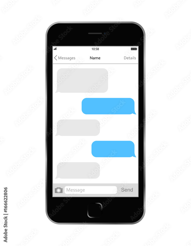 Smartphone Chatting Sms App Template Bubbles Vector Illustration Stock Vector Stock Vector