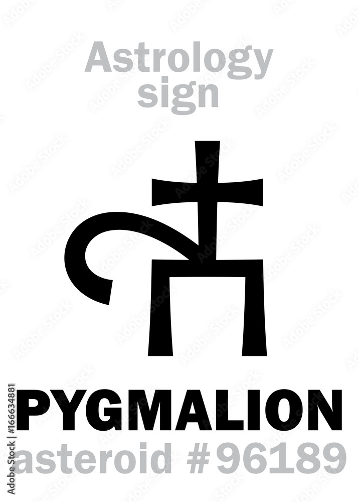 Astrology Alphabet: PYGMALION, asteroid #96189. Hieroglyphics character ...