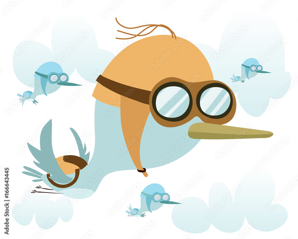 cartoon migrate bird Stock Vector | Adobe Stock