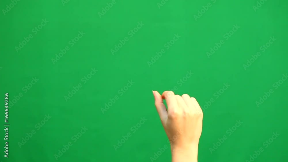 Hand gestures. Touchscreen. Female hand showing multitouch gestures in ...