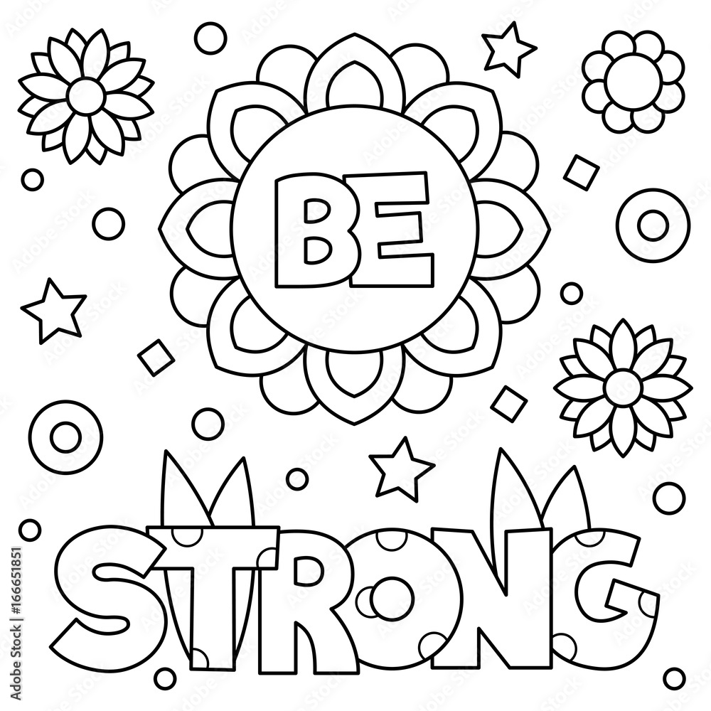 Be strong. Coloring page. Vector illustration. Stock Vector | Adobe Stock