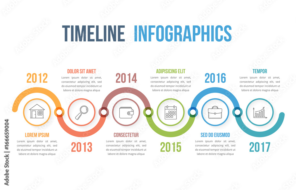 Timeline Infographics Stock Vector | Adobe Stock