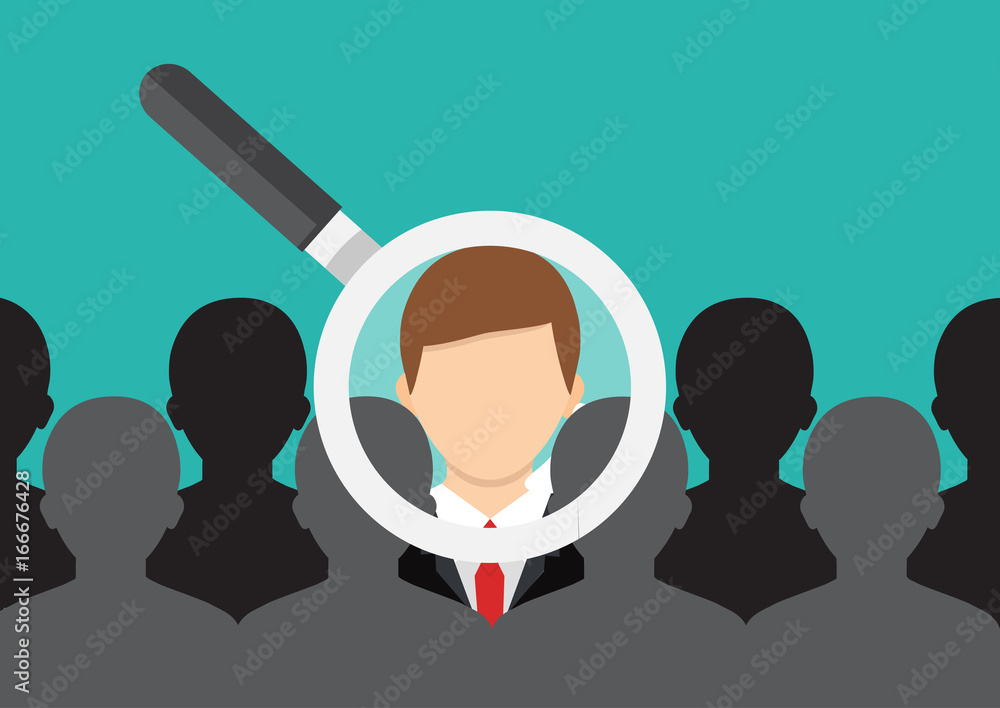 Find the right person. Concept of job, human resource. Choosing the ...