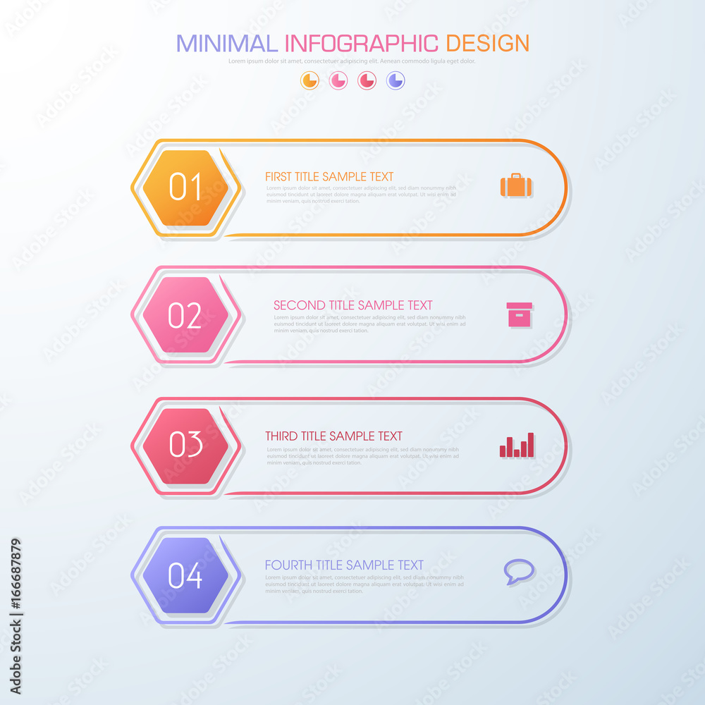 Infographic Elements with business icon on full color background ...