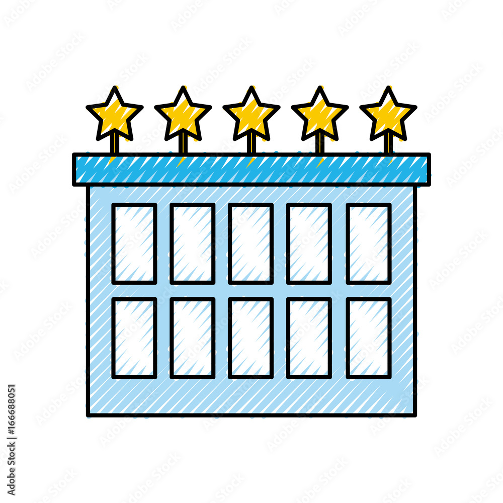 hotel building with five stars vector illustration design Stock Vector ...
