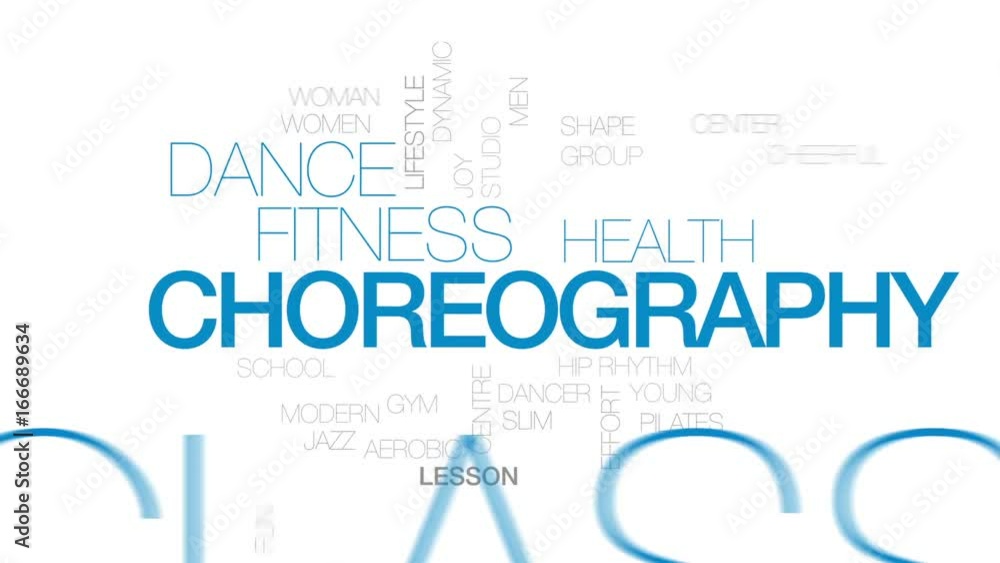 Choreography animated word cloud, text design animation. Kinetic ...