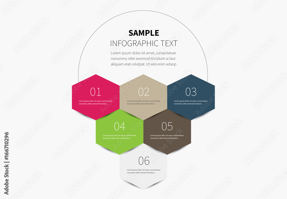 Stacked Hexagon Infographic Layout Stock Template | Adobe Stock