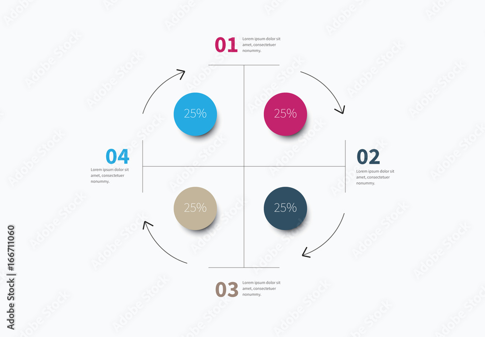Four Section Circular Infographic Layout 2 Stock Template | Adobe Stock