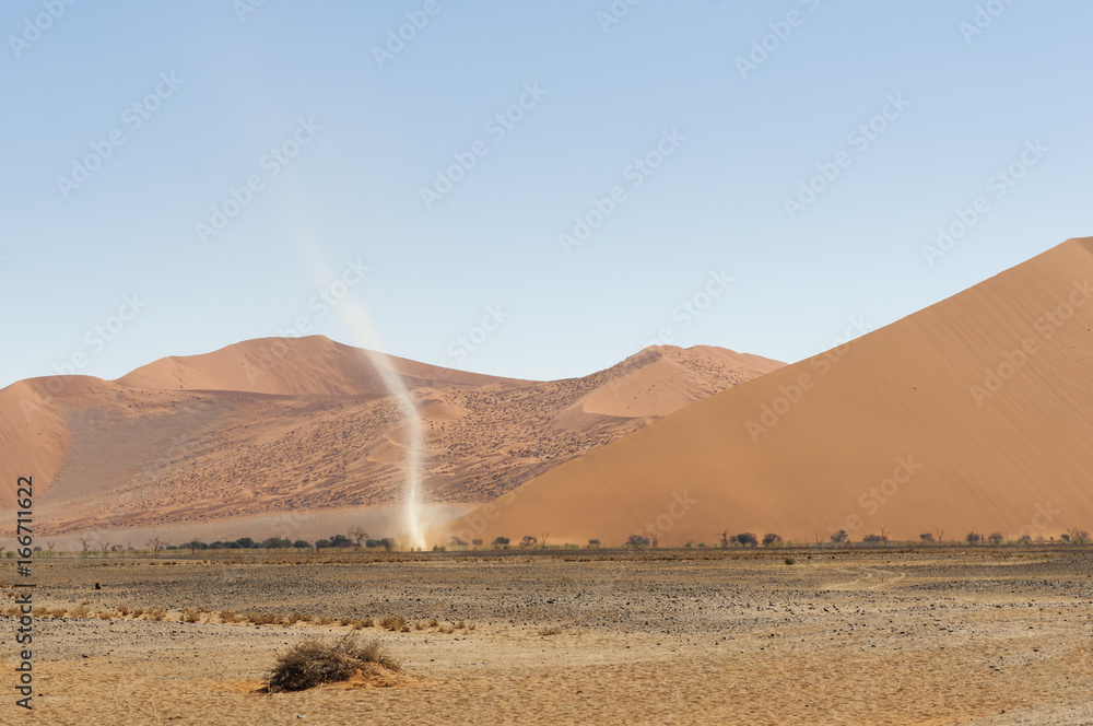 Whirlwind in the Namib desert / Tornado in the Namib Desert, Namibia ...