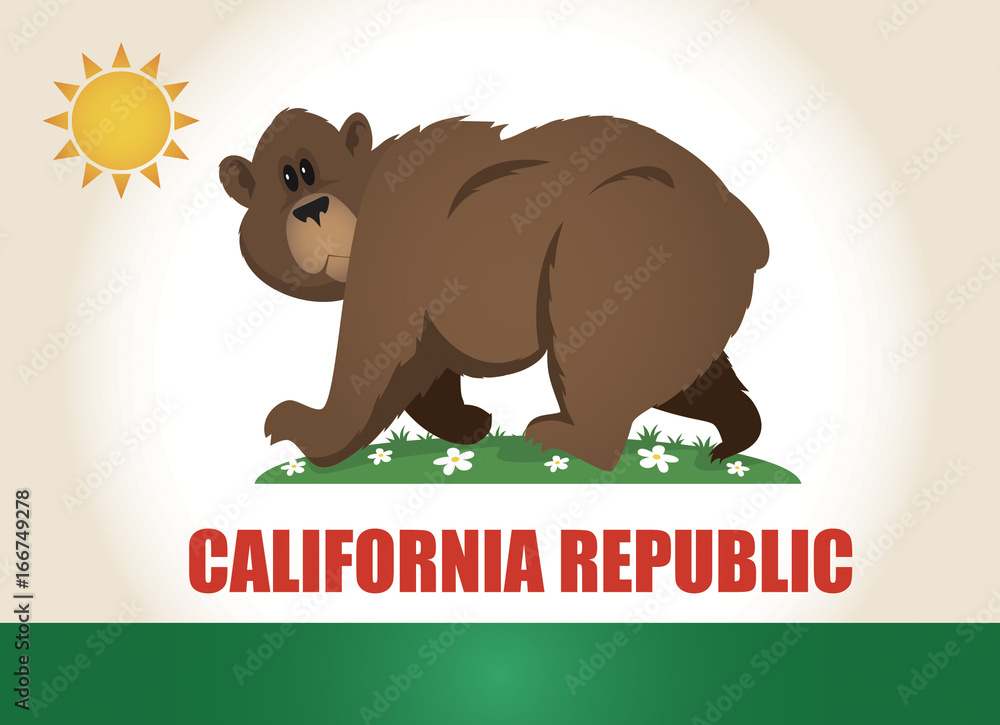 cartoon California flag Stock Vector | Adobe Stock