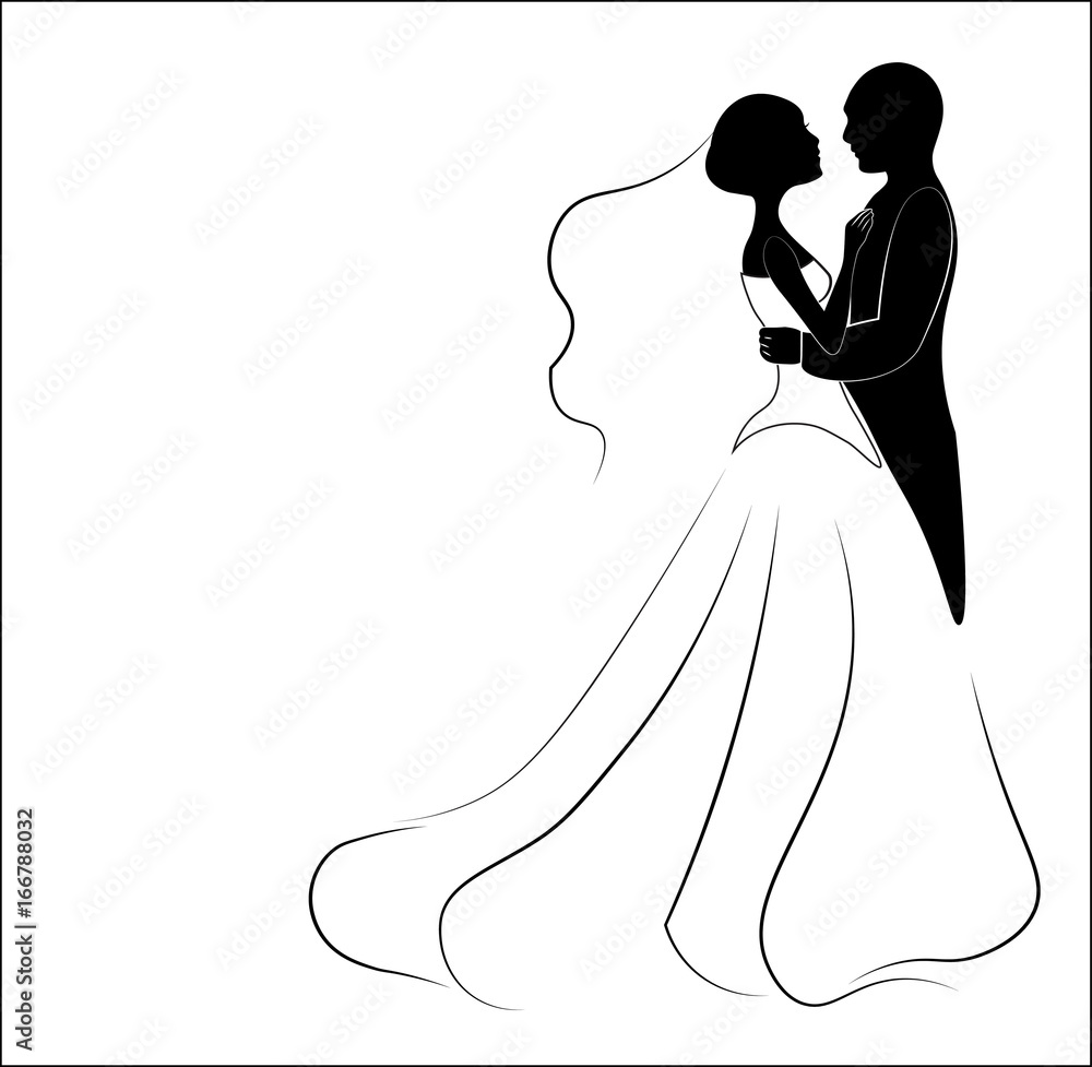 groom and bride Stock Vector | Adobe Stock