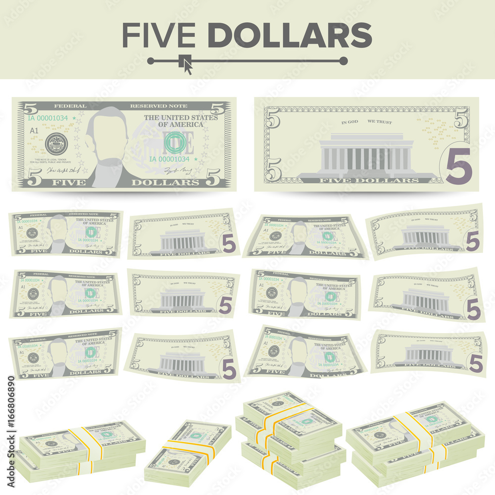 Cartoon Five Dollars