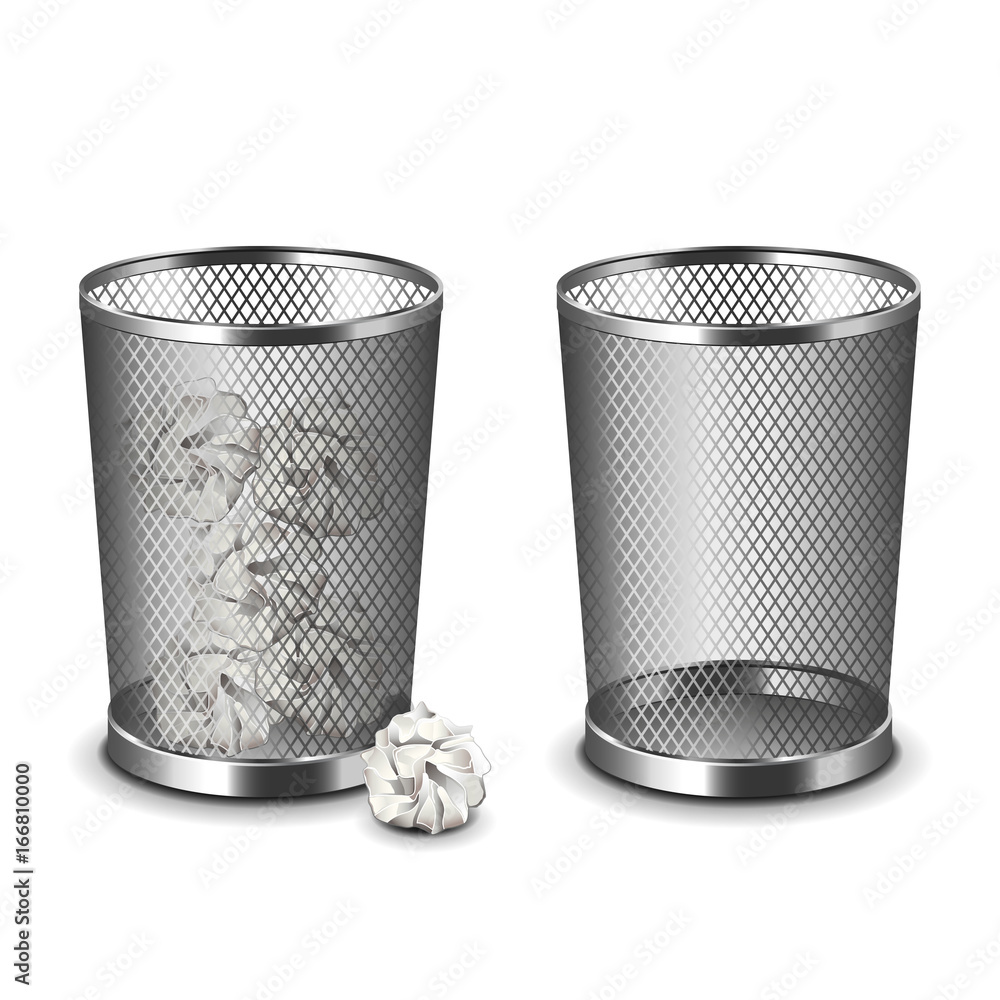 Office bin isolated on white vector Stock Vector | Adobe Stock