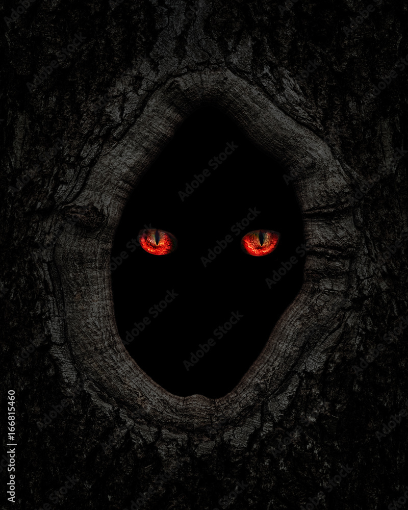 shaggy monster red eyes close up Stock Photo | Adobe Stock