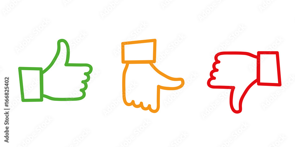 Bewertung drei Daumen Stock-Vektorgrafik | Adobe Stock